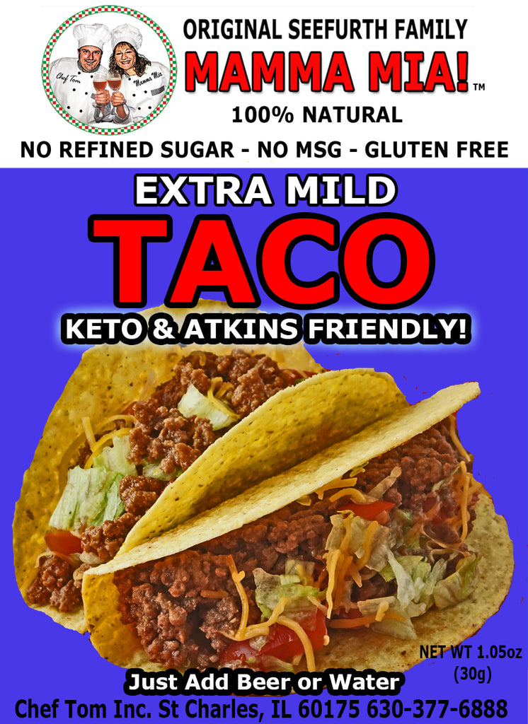 Mamma Mia! Extra Mild Taco Mix 1 Lb Bulk Pack (small batch crafted ...